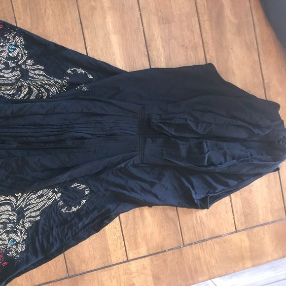 Ed Hardy | Dresses | Ed Hardy Vintage Lion Rhinestone Dress | Poshmark